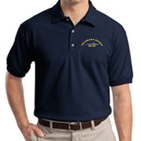 Dd 708 Uss Harlan R Dickson Embroidered Polo Shirt
