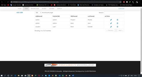 Library Management System In PHP Projectworlds Store