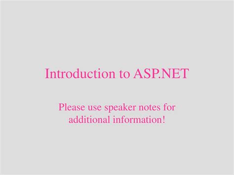 PPT Introduction To ASP NET PowerPoint Presentation Free Download ID