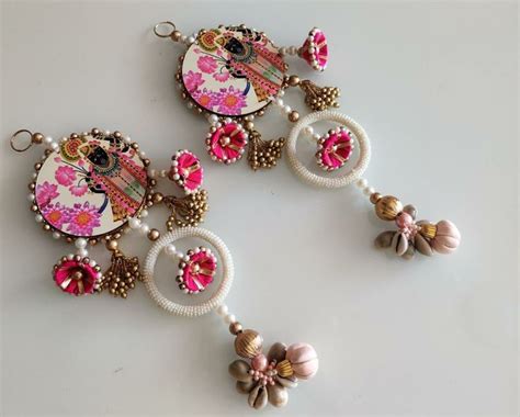 Hanging Radha Krishna And Shrinathji Jodi With Shell Ball