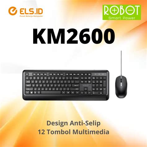 Jual Robot Km2600 Keyboard And Mouse Combo Wired Usb Shopee Indonesia