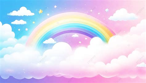 무지개가 있는 다채로운 여름 하늘 아이들을 위한 디자인 배경색 흐림 무지개가 있는 하늘 배경 배경 일러스트 및 사진 무료 다운로드 Pngtree