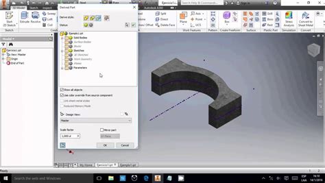 Advance Modeling Derive Autodesk Inventor 2016 Youtube