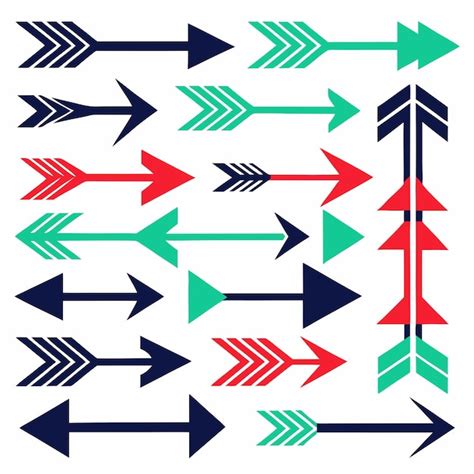 A Collection Of Colorful Arrows With Arrows Pointing To The Right