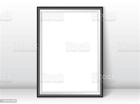 포토프레임 템플릿 실버 그림 프레임 모형 사실적인 그림자가있는 바닥의 벽 근처의 프레임 사진 아트 또는 기타 공예품을 프리젠 테이션하기위한 벡터 템플릿 그림자에 대한 스톡