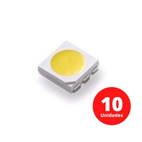 Led Smd 5050 Branco 10 Unidades 3v 20ma Para Pcb Prototipo Circuito Eletronico Esp8266 Arduino