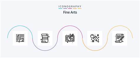Fine Arts Line 5 Icon Pack Including Art Mic Paint Voice Arts