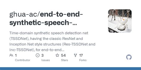 Github Ghua Acend To End Synthetic Speech Detection Time Domain Synthetic Speech Detection