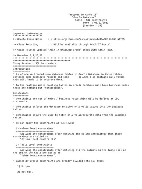 Day 15sqlconstraints Pdf