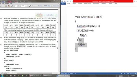 1d Array Problem 1 Cbse Class 12th Computer Science Youtube