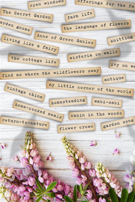 Cottagecore Journal Words Cottage Core Printable Word Strips Ephemera Words Cottagecore