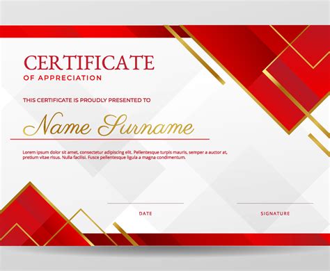 Formal Red Certificate Template Freevectors