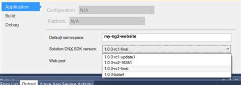 Visual Studio Asp Net 5 Web Application Startup Exception After