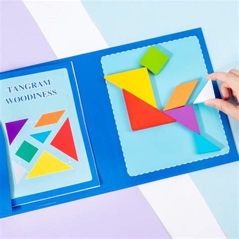 Drewniany, magnetyczny Tangram