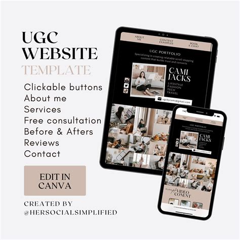 UGC Portfolio UGC Media Kit UGC Creator Ugc Website Template User Generated Content Portfolio