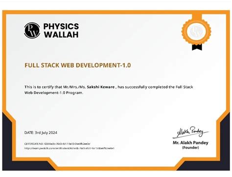 sakshi keware on linkedin certification fullstackwebdevelopment