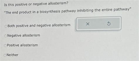 Solved Is This Positive Or Negative Allosterismthe End