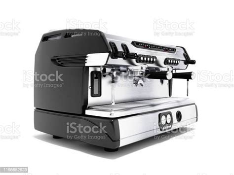 그림자와 흰색 배경에 우유 3d 렌더링 4 컵에 개념 전문 커피 머신 강철에 대한 스톡 사진 및 기타 이미지 강철 공기조화