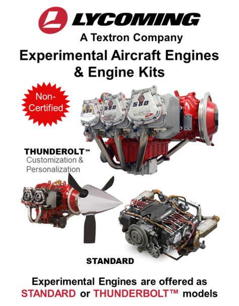 Textron Lycoming™ Experimental Aircraft Engines And Engine Kits Sku Lyc