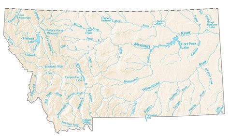 Montana State Map Places And Landmarks Gis Geography