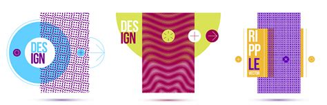 Moire Op Art 벡터 디자인 요소 그래픽 스타일 포스터 및 배너 및 브로셔 세트 왜곡 된 그리드와 추상현대 미술 3차원 형태에 대한 스톡 벡터 아트 및 기타 이미지