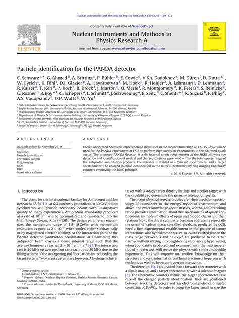 pdf particle identification for the p¯anda detector