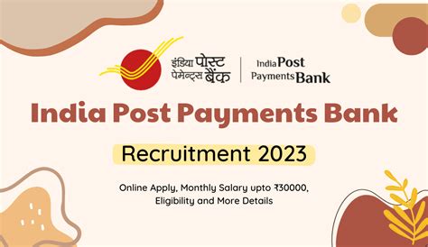 India Post Payments Bank Recruitment 2023 Online Apply Monthly Salary