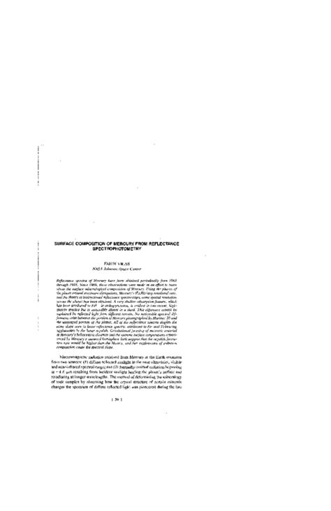 Pdf Surface Composition Of Mercury From Reflectance Spectrophotometry