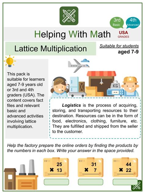 Lattice Multiplication Worksheets