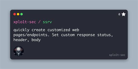 Github Xplo1t Secssrv Quickly Create Customized Web Pagesendpoints