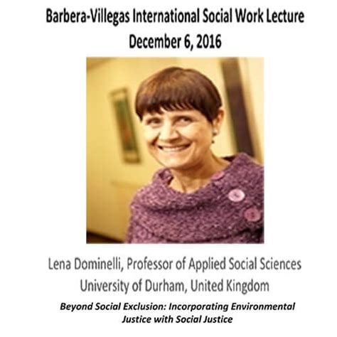 Barbera Villegas International Social Work Lecture Lena Dominelli