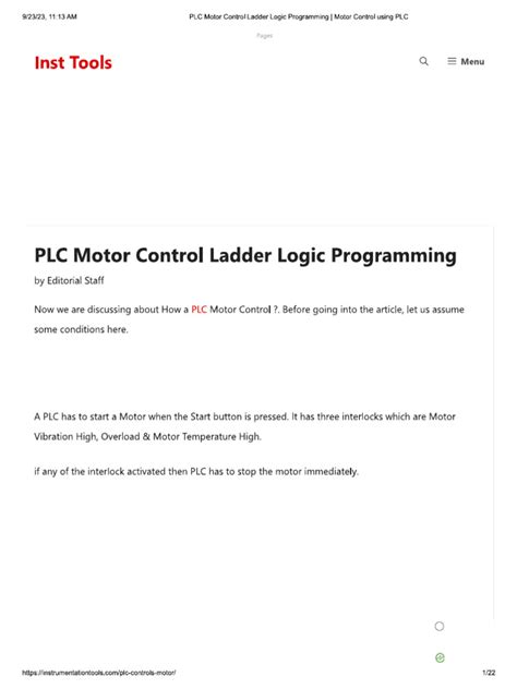 Plc Based Motor Operating Sequence Pdf