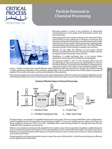 app summ particle filtration in chem processing pdf