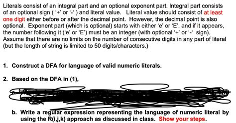 Solved Literals Consist Of An Integral Part And An Optional