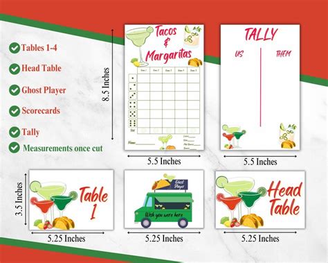 Cinco De Mayo Bunco Instant Download Bunco Score Card May Bunco