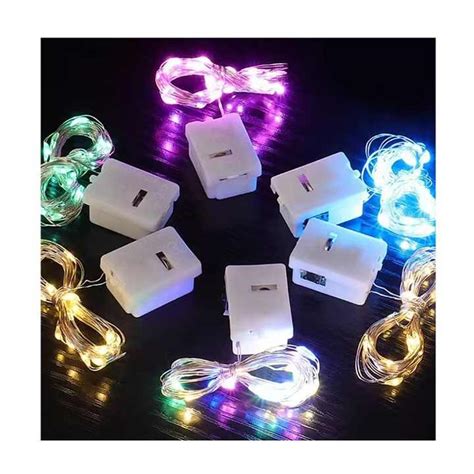 Led Copper Wire String Light 3 Function Flashing Mode Button Battery Box Led Decorative Serial