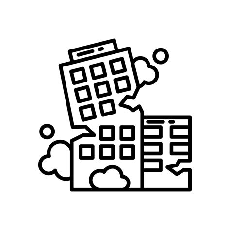 Structural Collapse Icon In Vector Illustration 24246376 Vector Art At