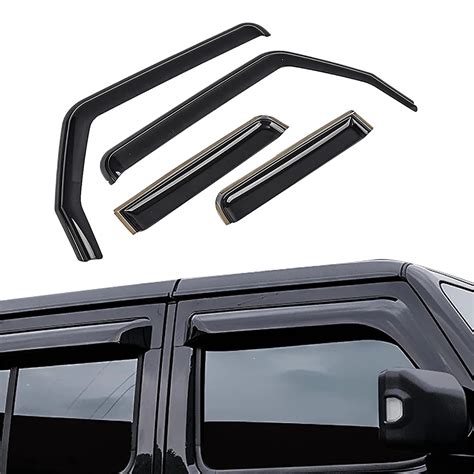 Aset 창문 통풍구 바이저 디플렉터 레인 가드 지프 랭글러 Jk Jl 2007 2022 언리미티드 4 도어 및 글래디에이터 Jt 2020 2021 용스타일링 몰딩