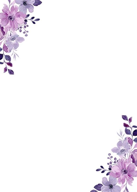 Purple Flowers Invitation Card Template Invitation Card Design