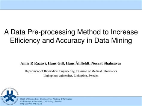 Ppt A Data Pre Processing Method To Increase Efficiency And Accuracy In Data Mining Powerpoint