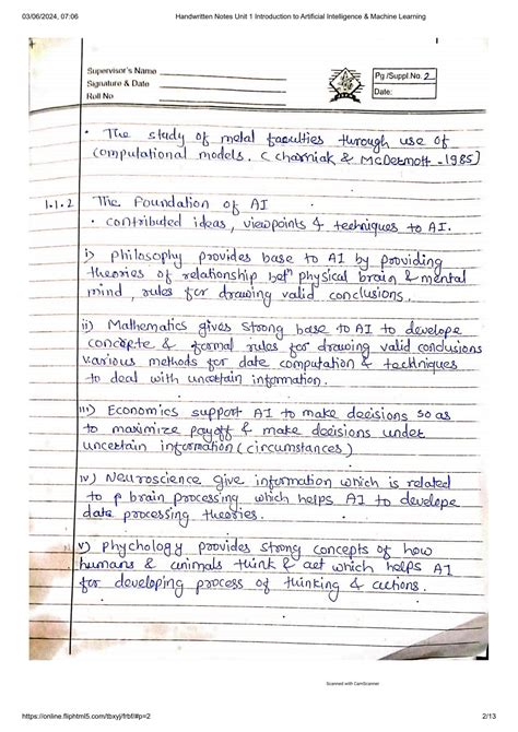 Solution Handwritten Notes Unit 1 Introduction To Artificial