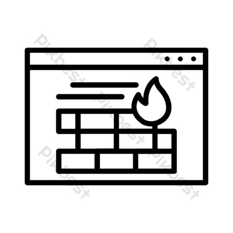Firewall Line Icon Vector PNG Images AI Free Download Pikbest