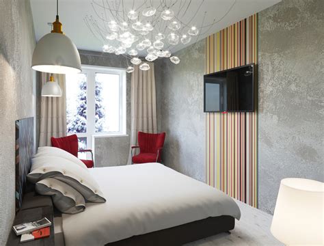 Интерьер спальни в современном стиле с подсветкой настенной подсветкой светодиодной с