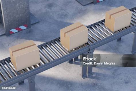 3d 그림입니다 창고의 컨베이어 벨트에 있는 판지 상자 3차원 형태에 대한 스톡 사진 및 기타 이미지 3차원 형태 개념 개념과 주제 Istock