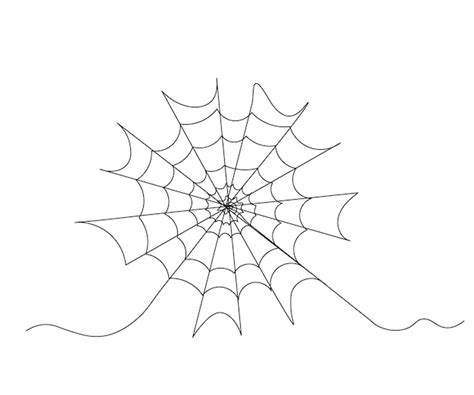 Premium Vector Abstract Spider Web For Halloween Continuous Drawing In One Line