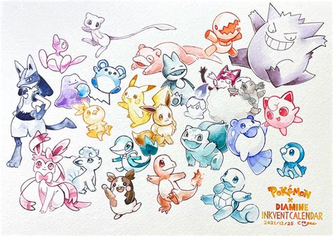 Pikachu Eevee Piplup Lucario Morpeko And 20 More Pokemon Drawn