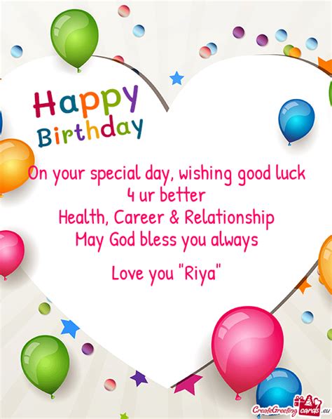 On Your Special Day Wishing Good Luck Free Cards