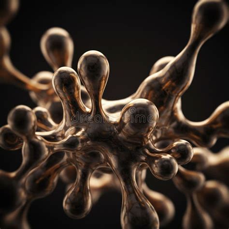 Abstract Structure Composed Of Interconnected Metallic Bulbous Forms The Surface Stock