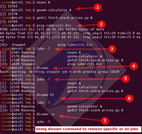 Linux Unix Disown Command Examples Nixcraft