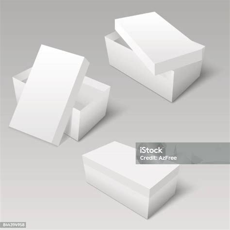 흰색 사각형 판지 또는 종이 커버 상자 이랑 패키지 벡터 3차원 형태에 대한 스톡 벡터 아트 및 기타 이미지 3차원 형태 경관 공란 Istock